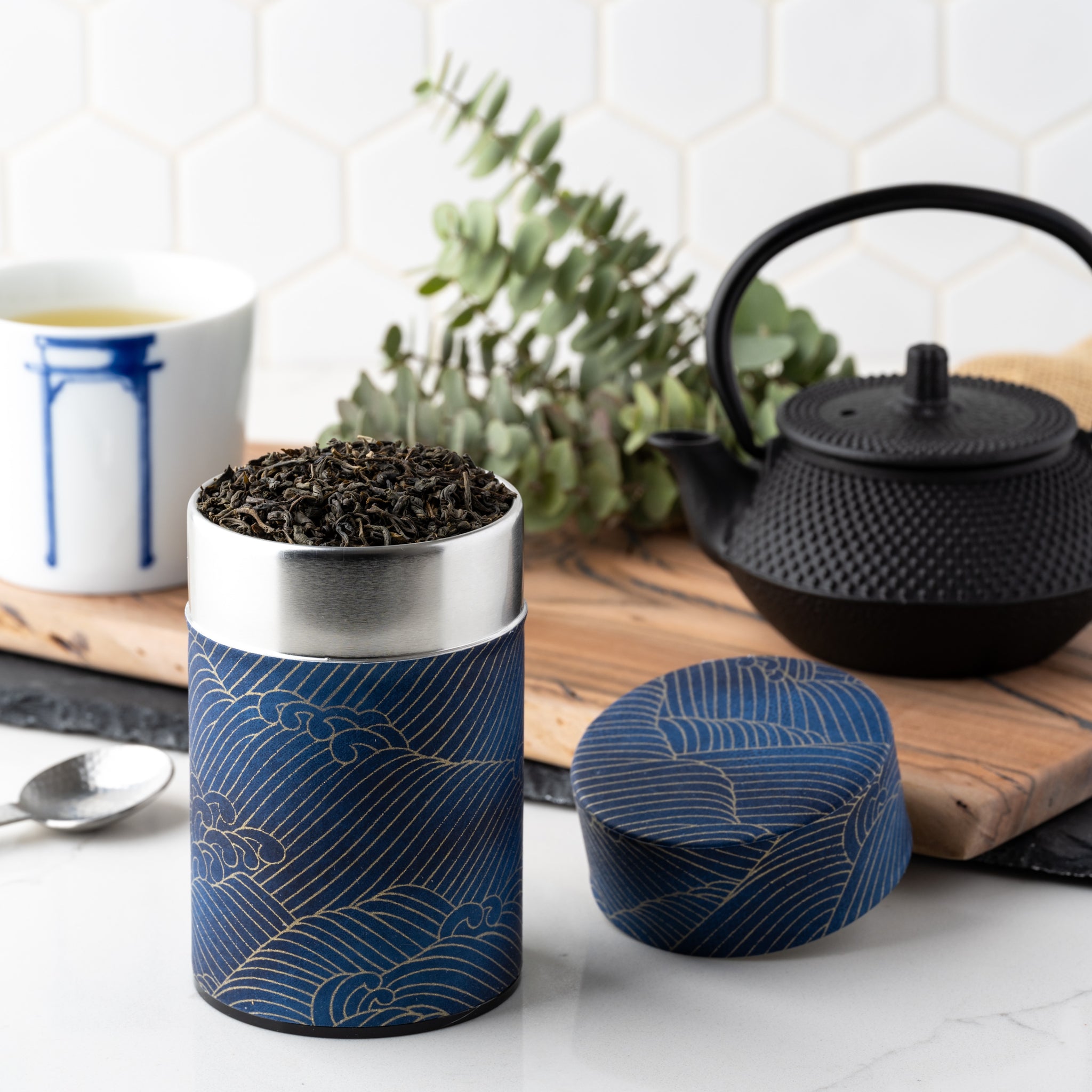 Japanese Tea Tin — Indigo Waves – ArtfulTea